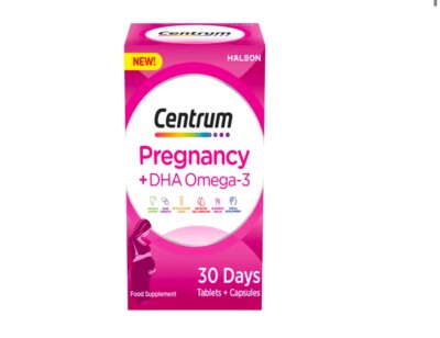 Centrum Pregnancy + DHA Omega-3 Supports Baby’s Development 60 Tablets ...