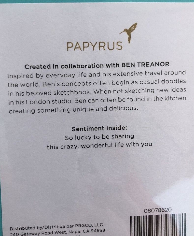 New! Papyrus Designer Ben Treanor Metallic Paint Strokes Love ...