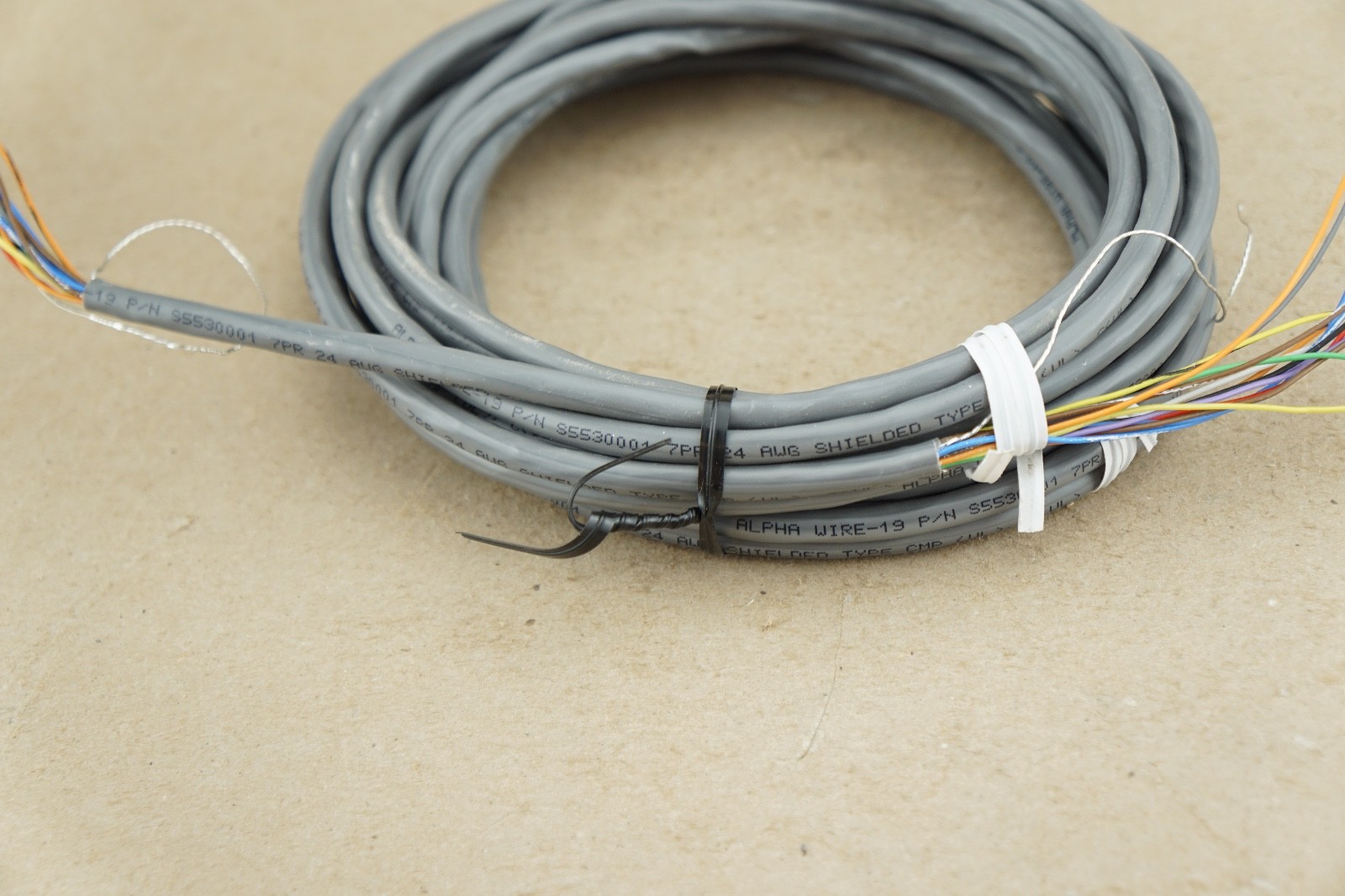 NEW 20' Ft Alpha Wire P/N S5530001 7PR 24 AWG Shielded Type CMP (UL) C ...