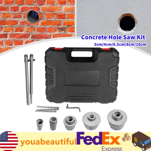 Concrete Hole Saw Kit Wall Hole Cutter 30mm-100mm SDS Max Shank Drill ...