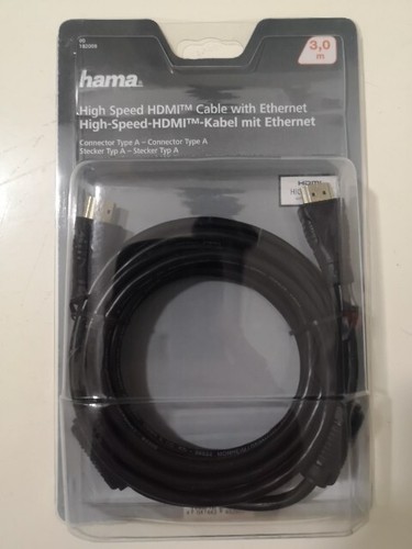 Hama High Speed HDMI-Kabel 3D UHD 4K Ethernet Schwarz Vergoldet 3,0 m ...