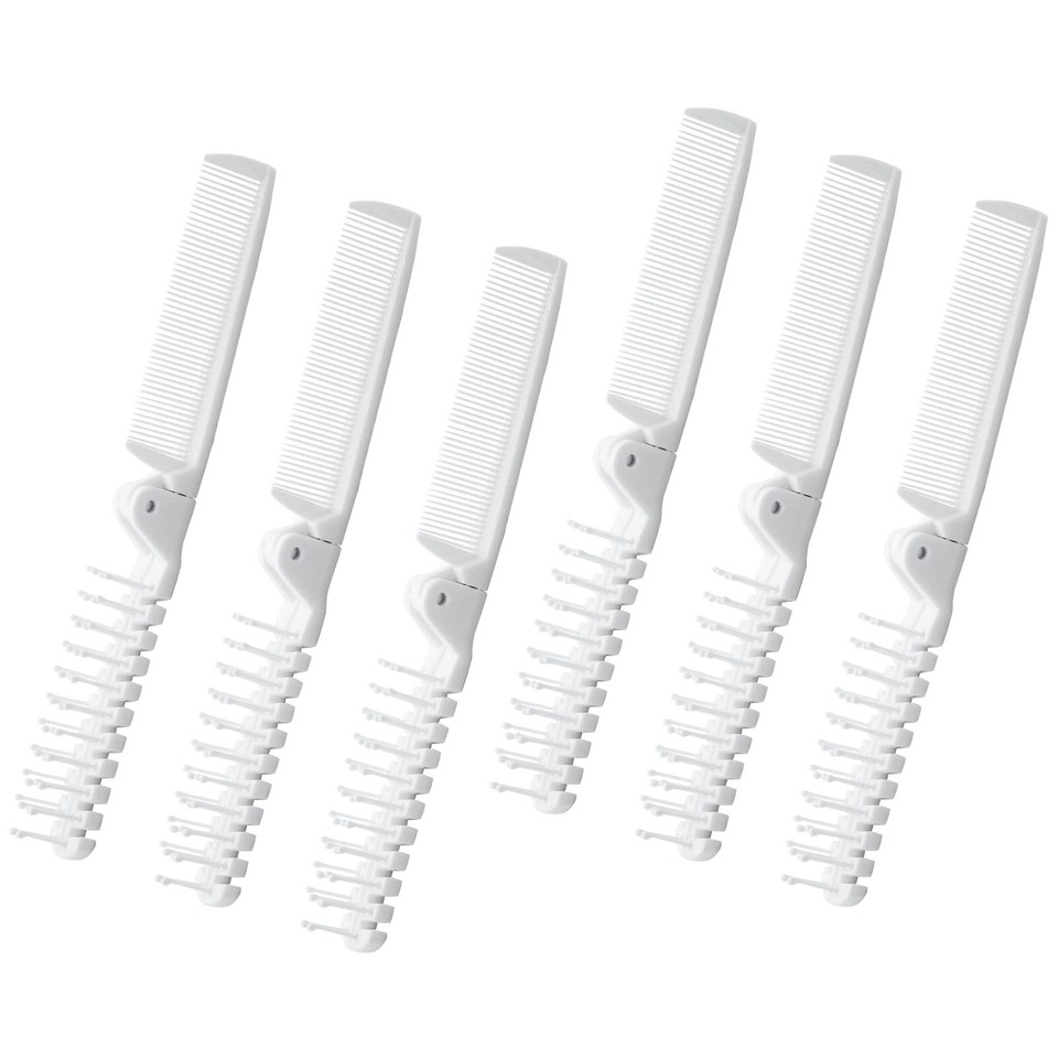 6 Pack Travel Hair Comb Portable Folding Comb Brush Combo Small Compact ...