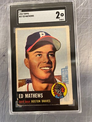 1953 TOPPS #37 ED MATHEWS BOSTON BRAVES BASEBALL CARD SGC 2 GOOD | eBay