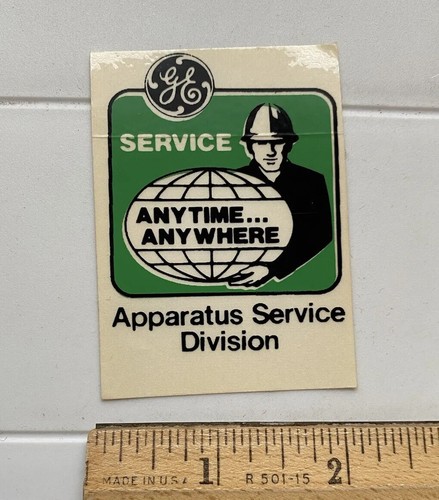 NOS General Electric GE Apparatus Service Division Sticker Decal Emblem ...