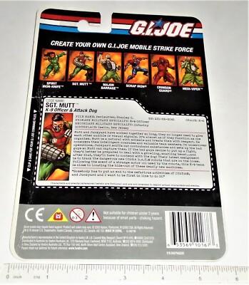 GI G.I. Joe Full Card Back UNCUT (Filecard, File I.D.) 2005 DTC SGT ...