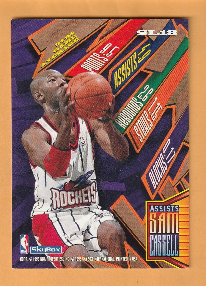 Sam Cassell Houston Rockets 1995-96 Hoops Slamland #SL18 Florida State ...