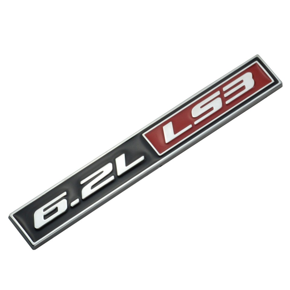 For 6.2L LS3 Engine Fender Emblem Badge Sticker New 3D Nameplate -2Pc ...