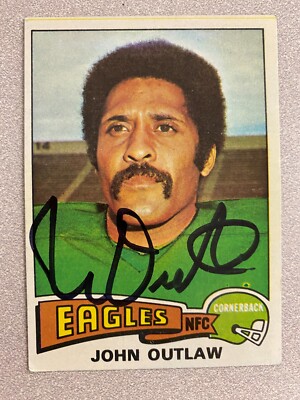 John Outlaw signed PHILADELPHIA EAGLES card 1975 Topps | eBay
