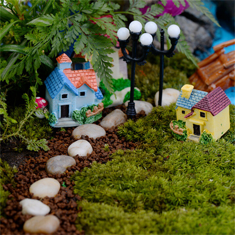 DIY Miniature Fairy Garden Craft Resin House Micro Landscape Decor.l8 ...