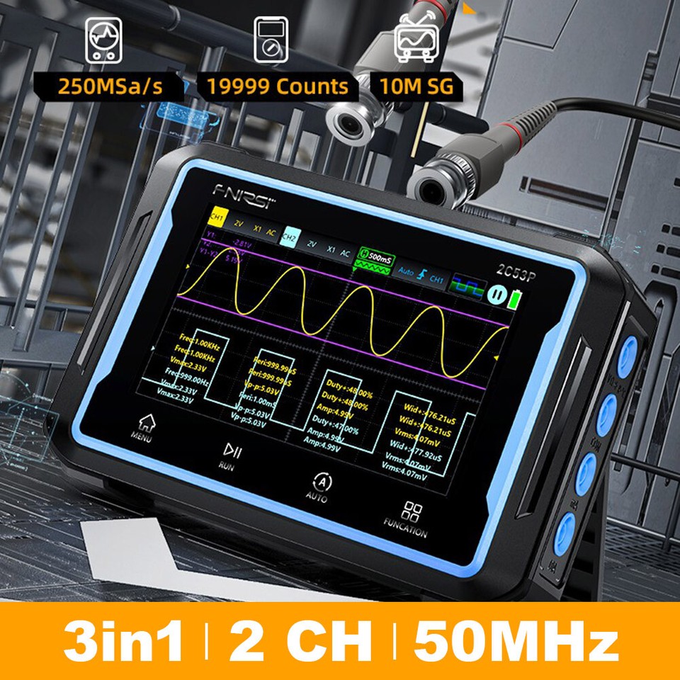 4.3" Digital Touch Screen Oscilloscope 250Ms/S Sampling Rate 50MHz Dual ...
