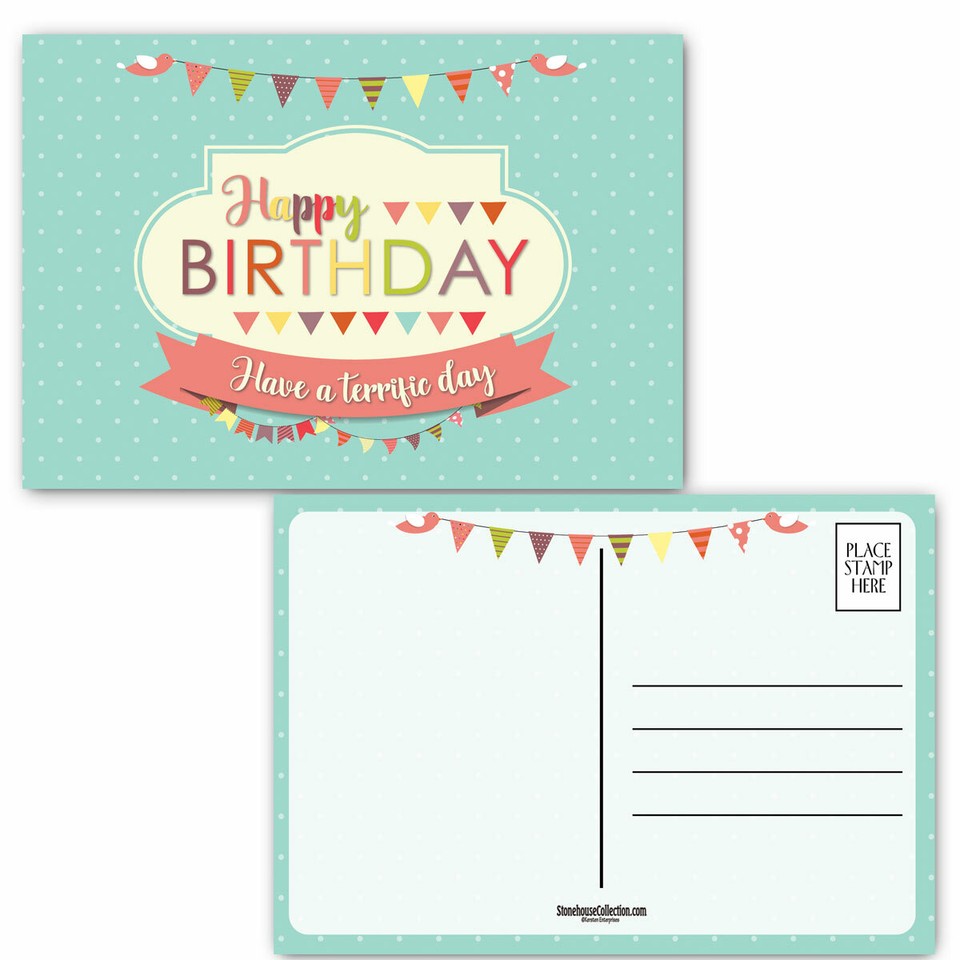 Assorted Happy Birthday Postcards - 4 x 6 Postcards 40 Total - B17121 ...