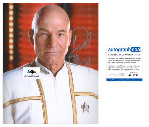 PATRICK STEWART AUTOGRAPH SIGNED 8x10 PHOTO STAR TREK CAPTAN PICARD ...