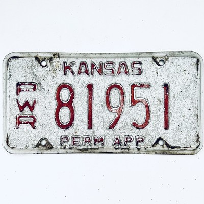 United States Kansas Permanent Power Unit License Plate PWR 81951 | eBay