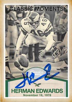 Herman Edwards autographed football card 2016 Classic Moments #6 ...