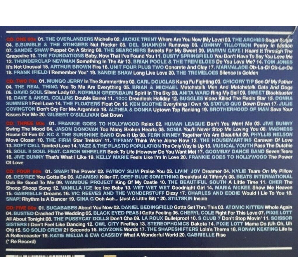 100 Number 1s CD x 5 The Ultimate Collection 100 Hit Tracks - all ...