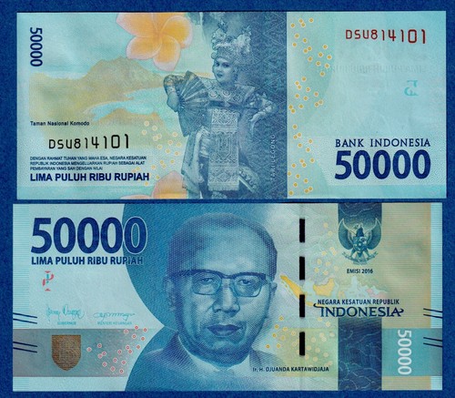 Indonesia 50000 50,000 Rupiah (2016-2021) P-159 UNC Banknote | eBay