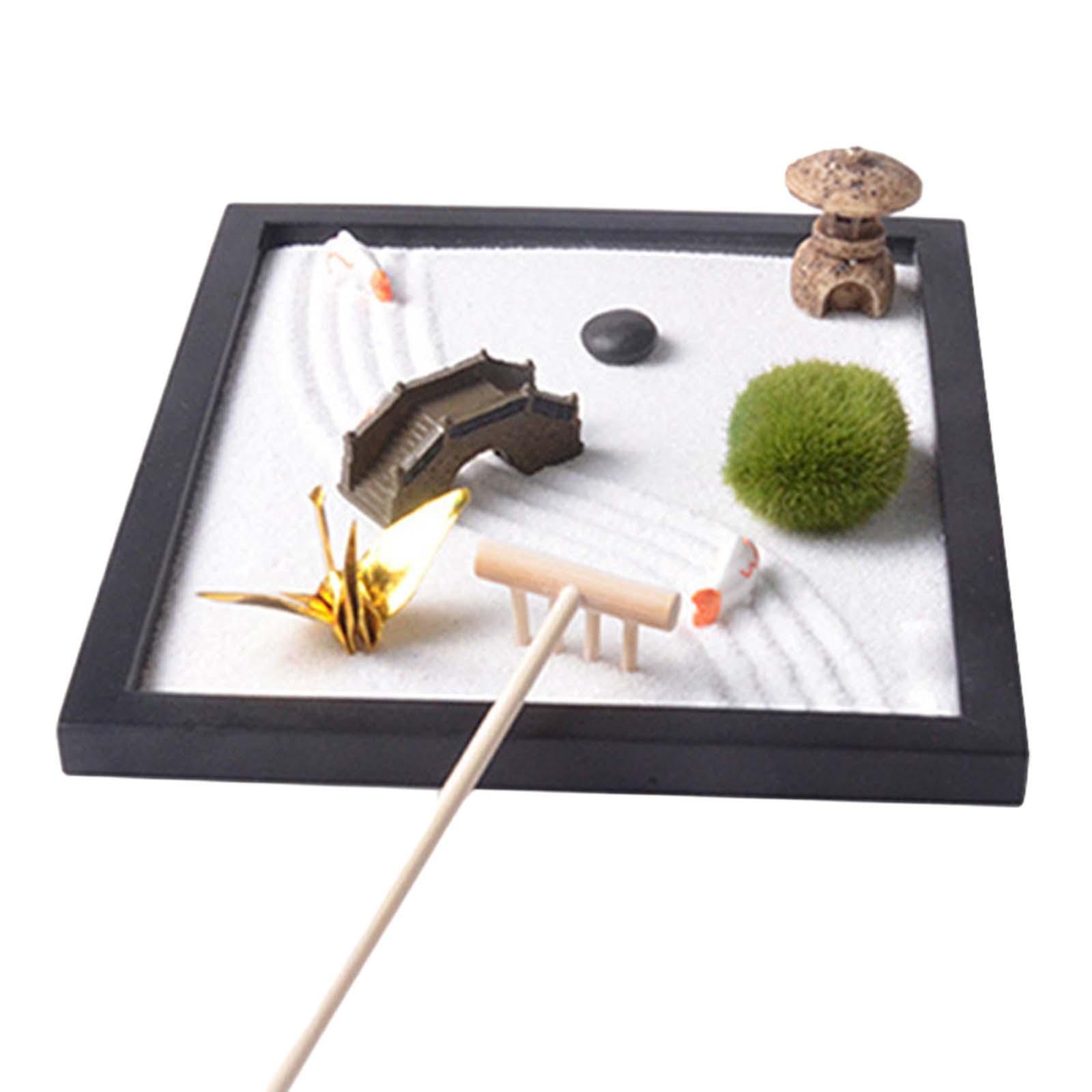 Zen Sand Garden for Office Desktop Sand Box Accessories for Meditation ...