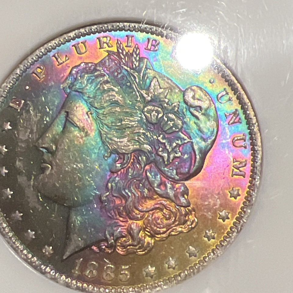 1885 O MORGAN! NGC MS64 MUSEUM WORTHY SPECIMEN! Obverse Vivid Rainbow ...