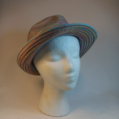 Vtg Y2k Emporio Enzo Multicolor Soft "Straw" Trilby Fedora Hat | eBay