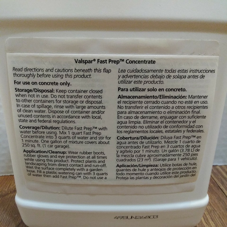 Valspar 82095C Fast Prep All-In-One Concrete Cleaner,1 Quart-NEW-RARE ...
