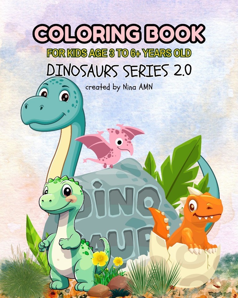 CREATIVE DINO FUN COLORING BOOK, 25 COLORING PAGES, FREE 10 PAGES UPON ...