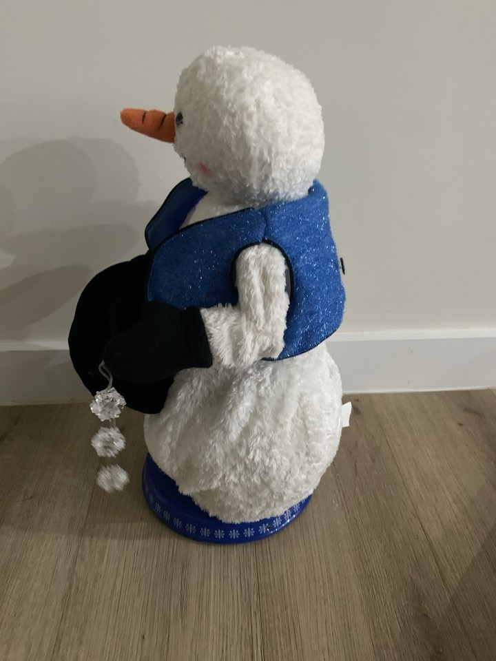 Gemmy Rare Spinning Snowflake Swinging Snowman French 2002 VERY RARE ...