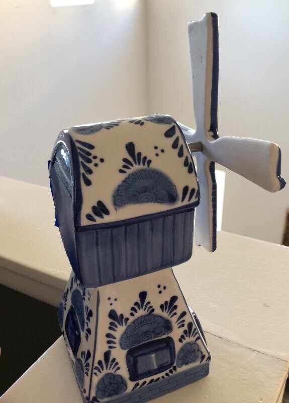 Musical Windmill Blue And White Decorative 9” high Northland | eBay