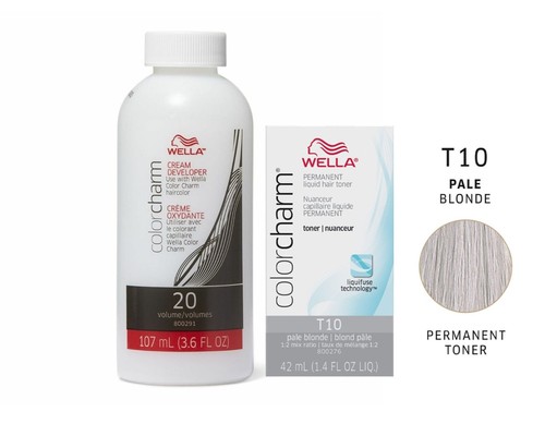 Wella Color Charm T-10, 14, 28, 050 with 20 DEVELOPER 0.21oz Combo ...