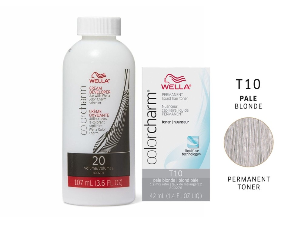 Wella Color Charm T-10, 14, 28, 050 with 20 DEVELOPER 0.21oz Combo ...