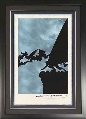 FRANK MILLER rare BATMAN & BATS paper giclee SIGNED Dark Knight Returns ...