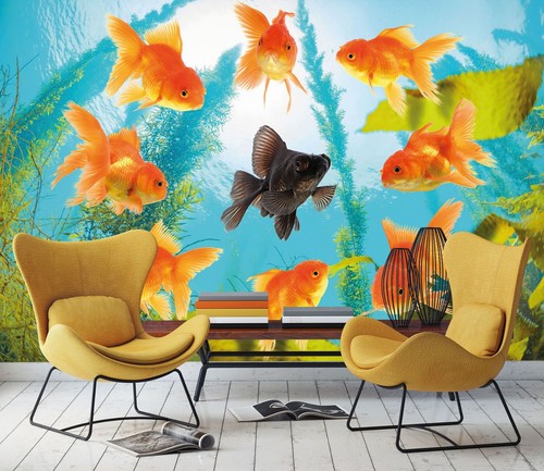 3D Red Goldfish O693 Wallpaper Wall Murals Removable Wallpaper Sticker ...