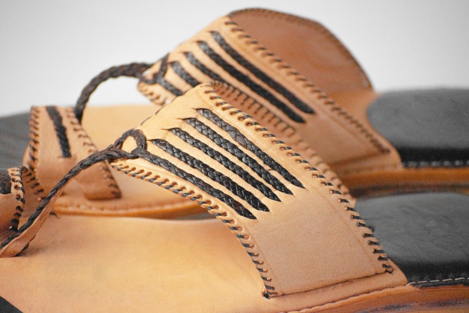 Handmade Unisex Moroccan Leather Sandals Natural Leather Flip Flop ...