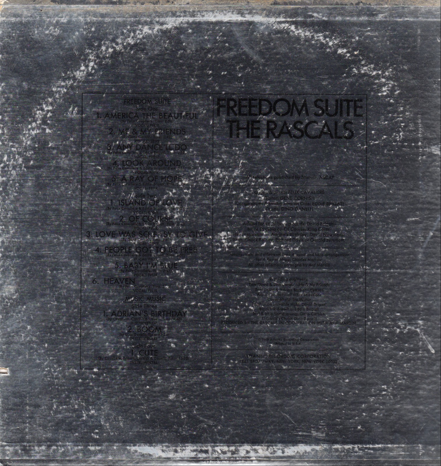 The Rascals Vinyl LP Atlantic Records, 1969, SD-2-901, Freedom Suite ...