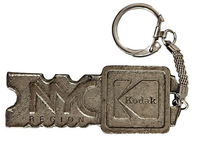 Kodak Camera & Film NYC Region Metal Double Sided FOB Keychain Key Ring ...