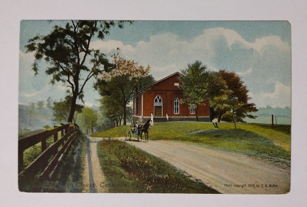Long Run Church Circleville PA Braddock Road Series c1908 Weller UNP ...