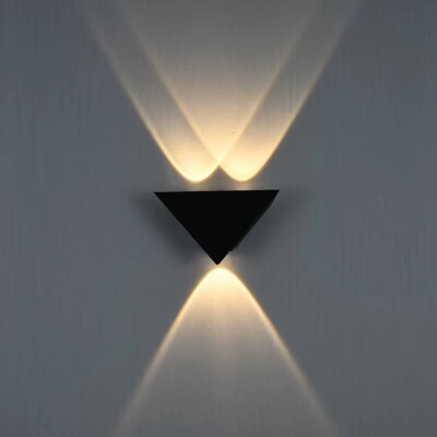 Up/Down LED Outdoor Wall Sconces Light Fixture Waterproof Triangle Lamp ...