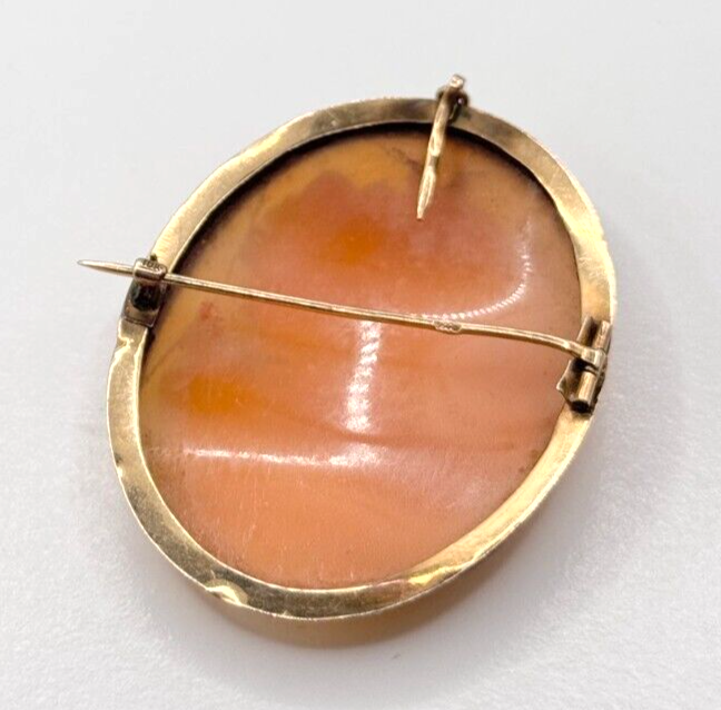 Large Antique 10k Yellow Gold Goddess Diana & Apollo Shell Cameo Brooch ...