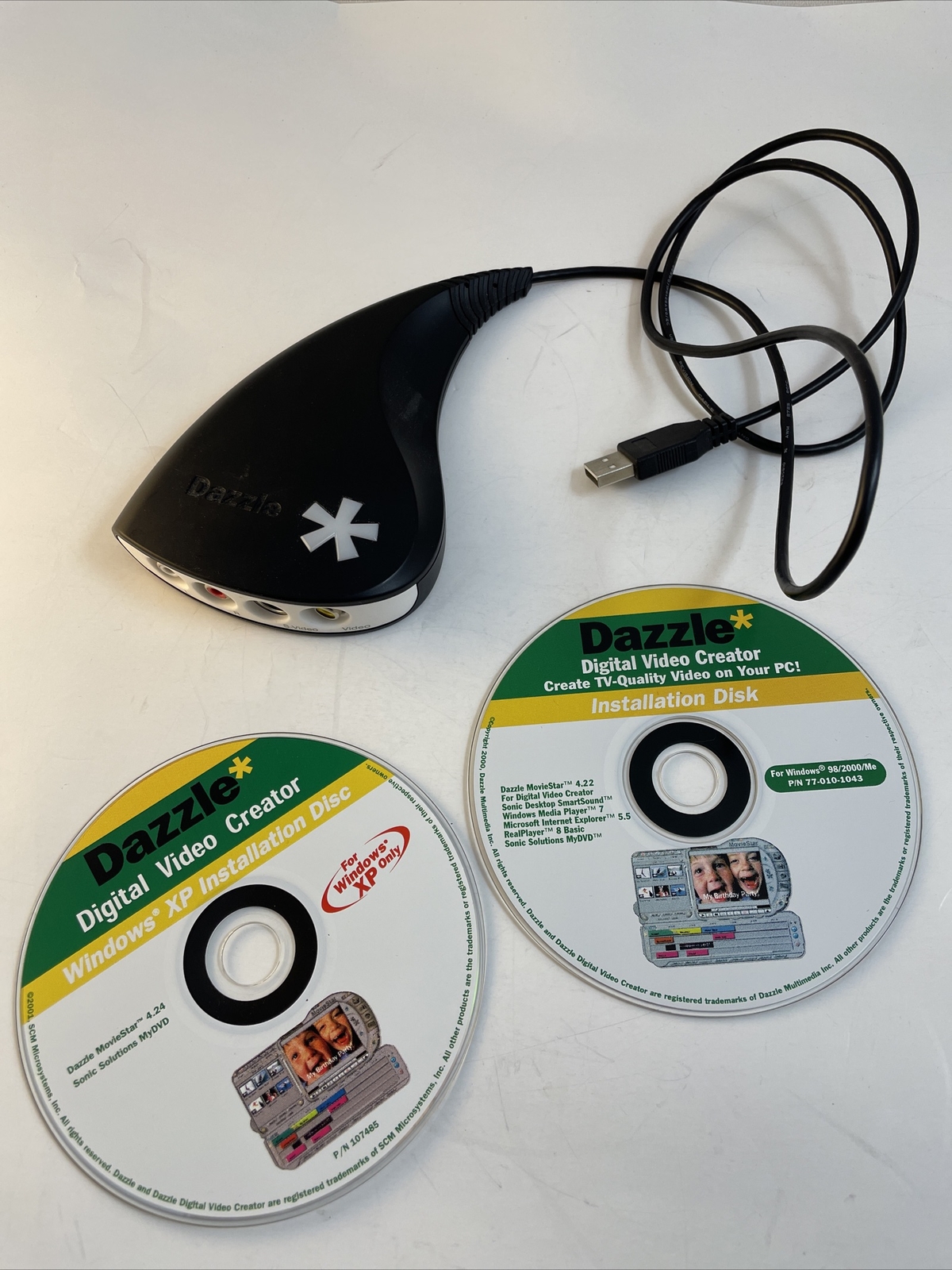 Dazzle Digital Video Creator Two Install Disks XP & Windows 2000 Video ...