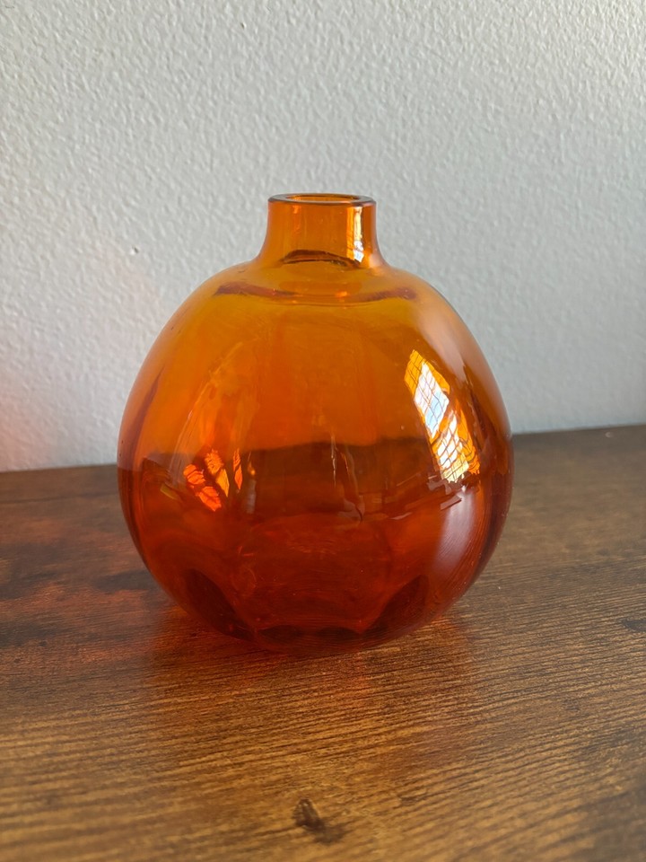 VTG Orange Royal Leerdam Netherlands Glass Juliana Vase | eBay