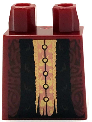 Lego New Dark Red Lower Body Skirt w/ Dark Brown Filigree Black Stripes ...