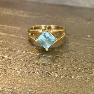 Sterling Silver .925 Goldtone Signed 925 UTC Blue Topaz Ring Size 7 | eBay