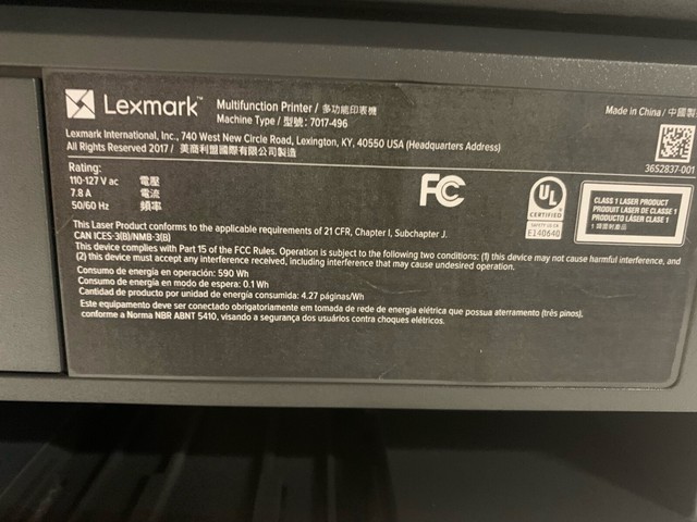 Lexmark XM1242 MFP BW LASER PRINTER 36S0740 COPY FAX SCAN 42PPM for ...