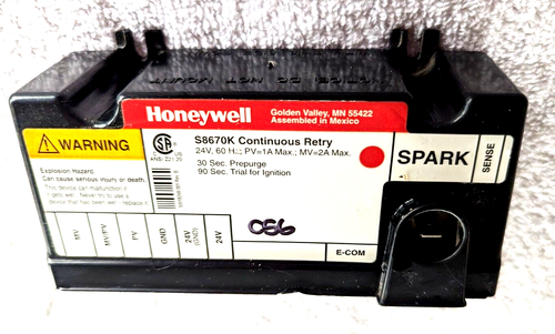 Honeywell S8670K Continuous Retry Ignition Control S8670K3000 "FREE ...