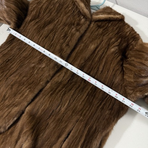 Vintage Brown Mink Fur Jacket Coat Womens Size XL Wide Cuffs Long ...