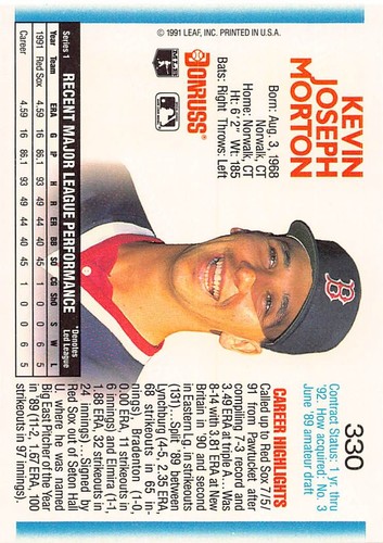 Kevin Morton 1992 Donruss 330 Boston Red Sox Baseball Card | eBay