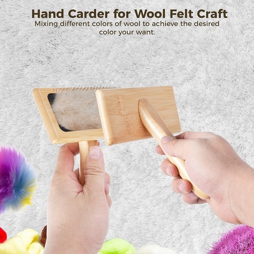 2 PCS Wool Carders, 6.1InchX4.8Inch Hand Carders for Wool, Craft Wool ...