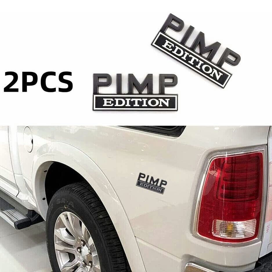 2pcs 3D PIMP EDITION Emblem Badges fit Chevy Honda Toyota Ford Car ...