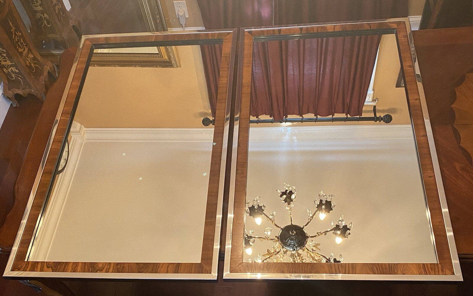 Rare Pair Of John Stuart Mid Century Modern Rosewood Chrome Mirrors 46 ...