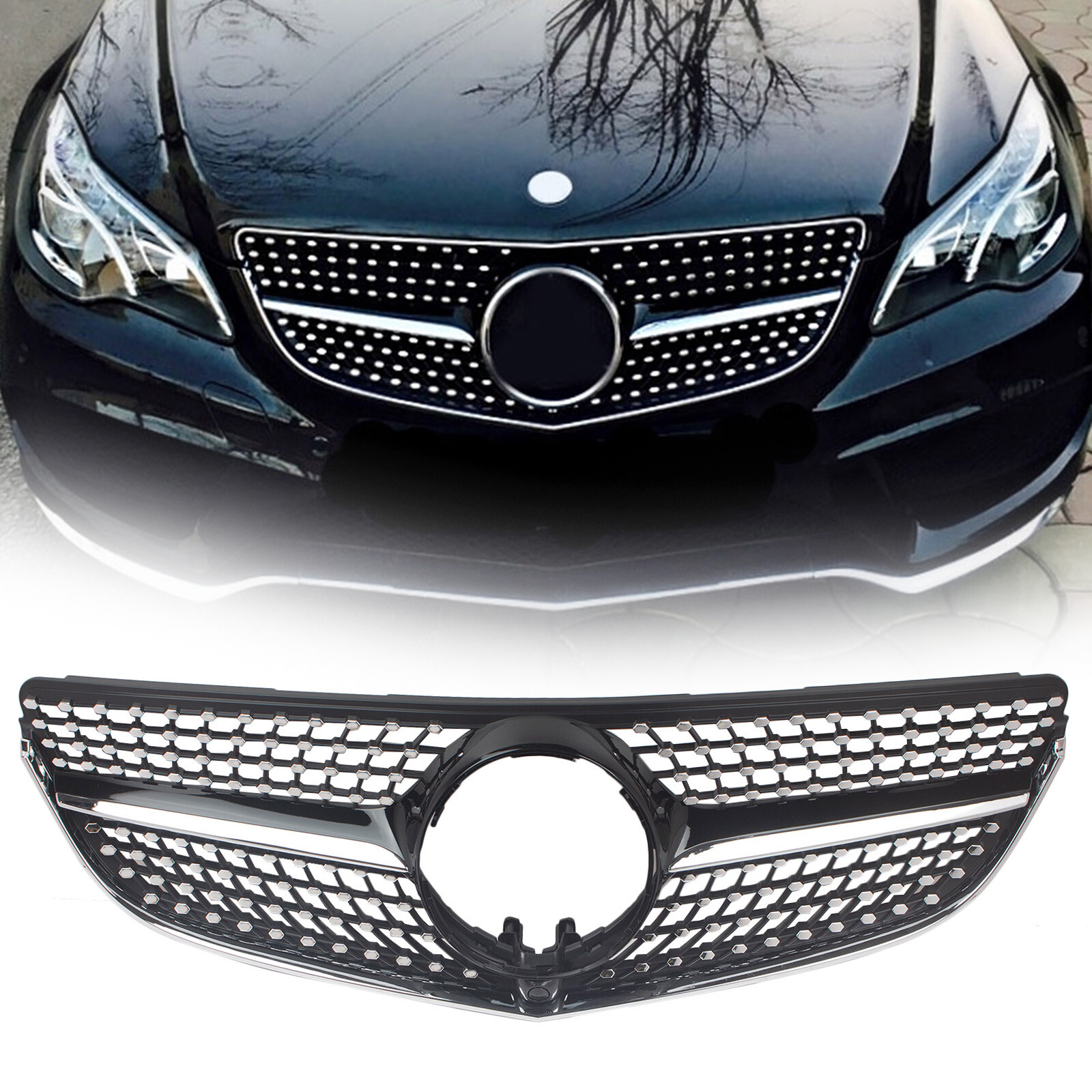 Black Front Grille Grill For Mercedes Benz E Coupe Class W207 C207 2014 ...