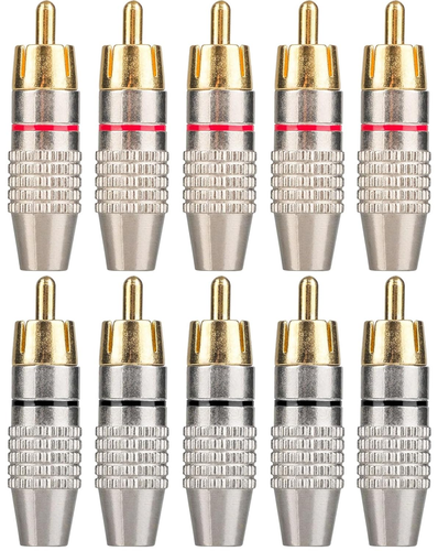 10Pack RCA Male Plug Solder, Gold Audio Video Cable Adapter Connector 7445018758742| eBay